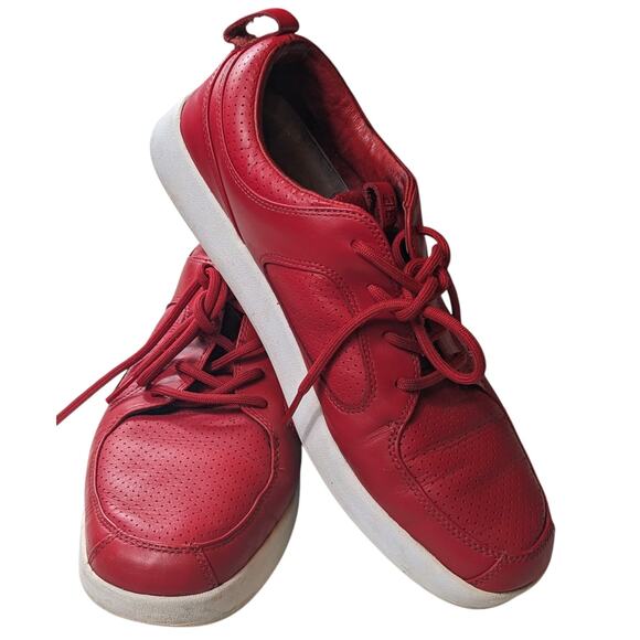 Clae | Shoes | Clae Shoes Mens 15 Parker Sneakers Red Leather Athletic ...